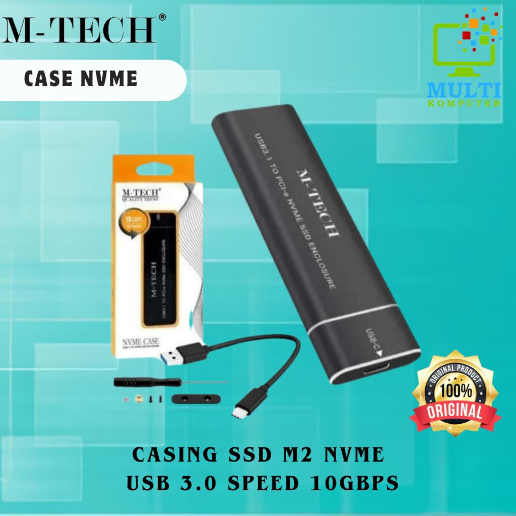 Jual MTECH CASE NVME CASING SSD M2 NVME MTECH USB 3.0 SPEED 10GBPS ...