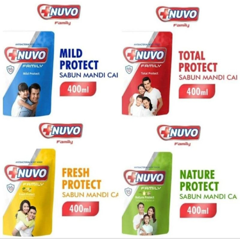 Jual NUVO FAMILY BODY WASH 400ML // SABUN CAIR KEMASAN POUCH REFILL | Shopee Indonesia