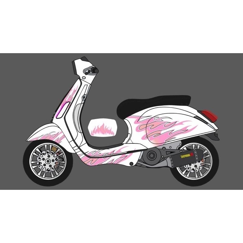 Jual STRIPING STICKER TRANSPARAN VESPA MATIC SPRINT CUSTOM MOTIF API ...