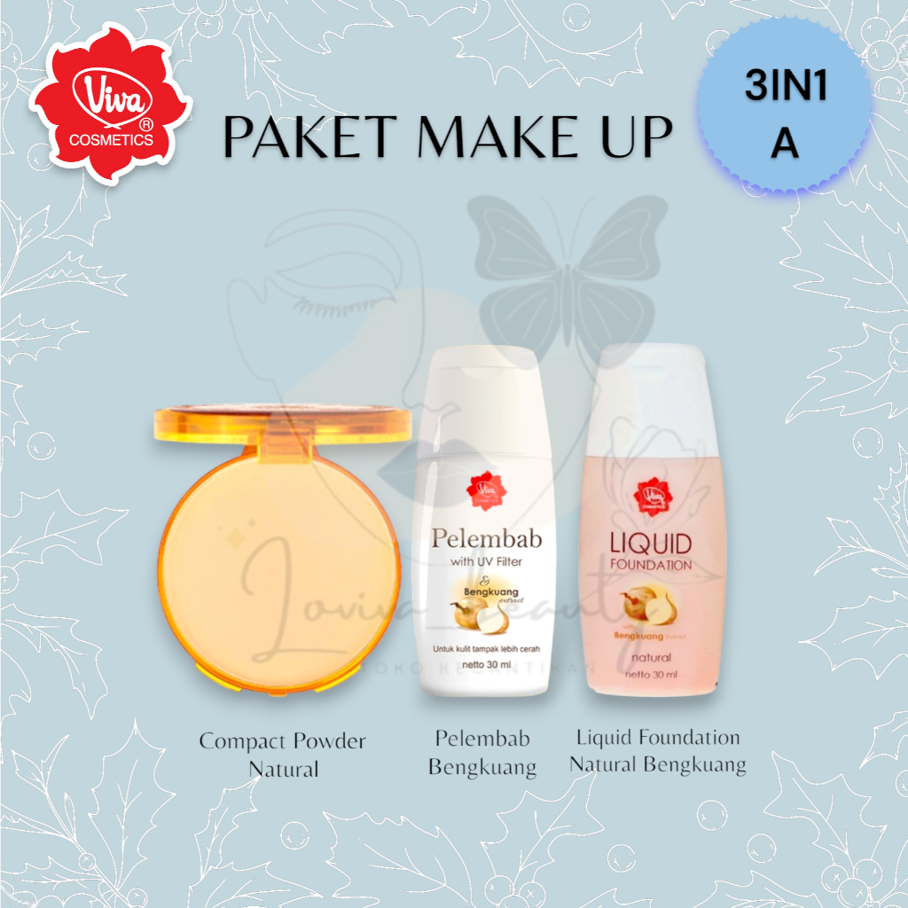Jual VIVA PAKET MAKE UP 3IN1 (Alas Bedak+Pelembab+Bedak Padat) | Shopee ...