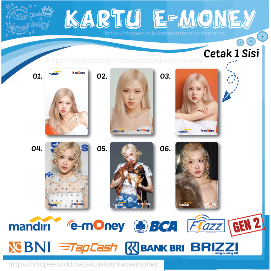 Jual KARTU EMONEY ETOLL KPOP BLACKPINK ROSE KOREA CUTE EMONEY MANDIRI ...