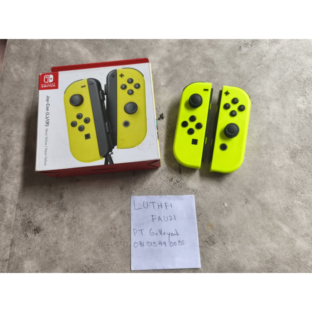 Jual Nintendo Switch Joycon Neon Yellow Fullset Original OM | Shopee ...