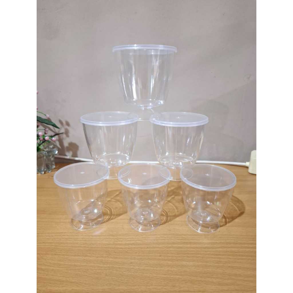 Jual Gelas Pudding/Gelas Kaki isi 25set+Tutupan | Shopee Indonesia
