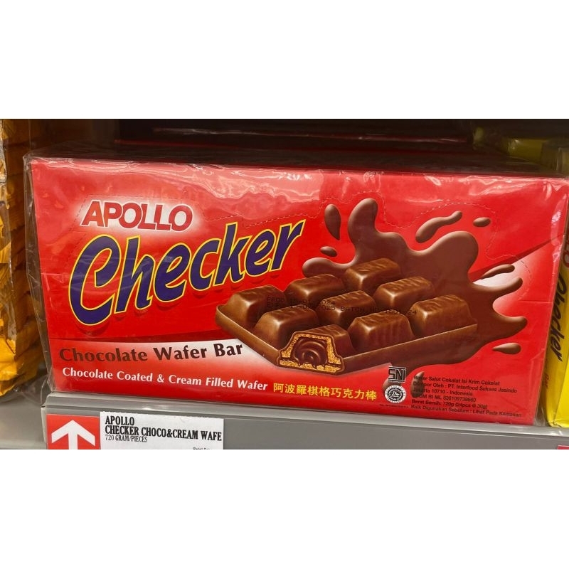 Jual Apollo Checker chocolate Coated & Cream Filled wafer | Shopee ...