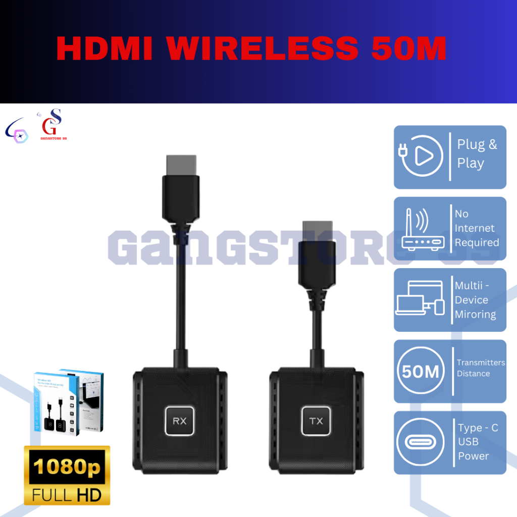 Jual HDMI Extender 50M Wireless/ HDMI Wireless, HD Transmitter and ...