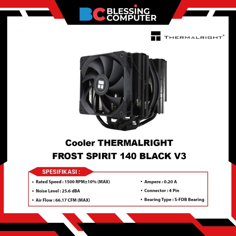 Jual Cooler THERMALRIGHT FROST SPIRIT 140 BLACK V3 CPU Cooler / Fan ...