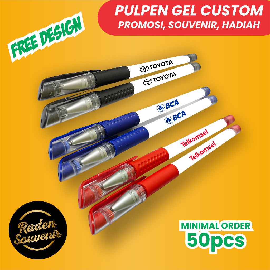 Jual Pulpen Gel Custom Logo Desain Seminar Souvenir Promosi Gift ...