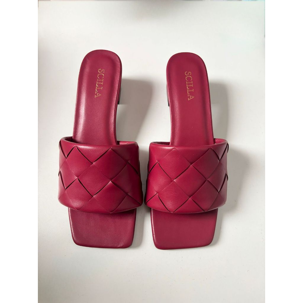 Jual Scilla Venetta Heels in Raspberry Genuine Leather | Shopee Indonesia