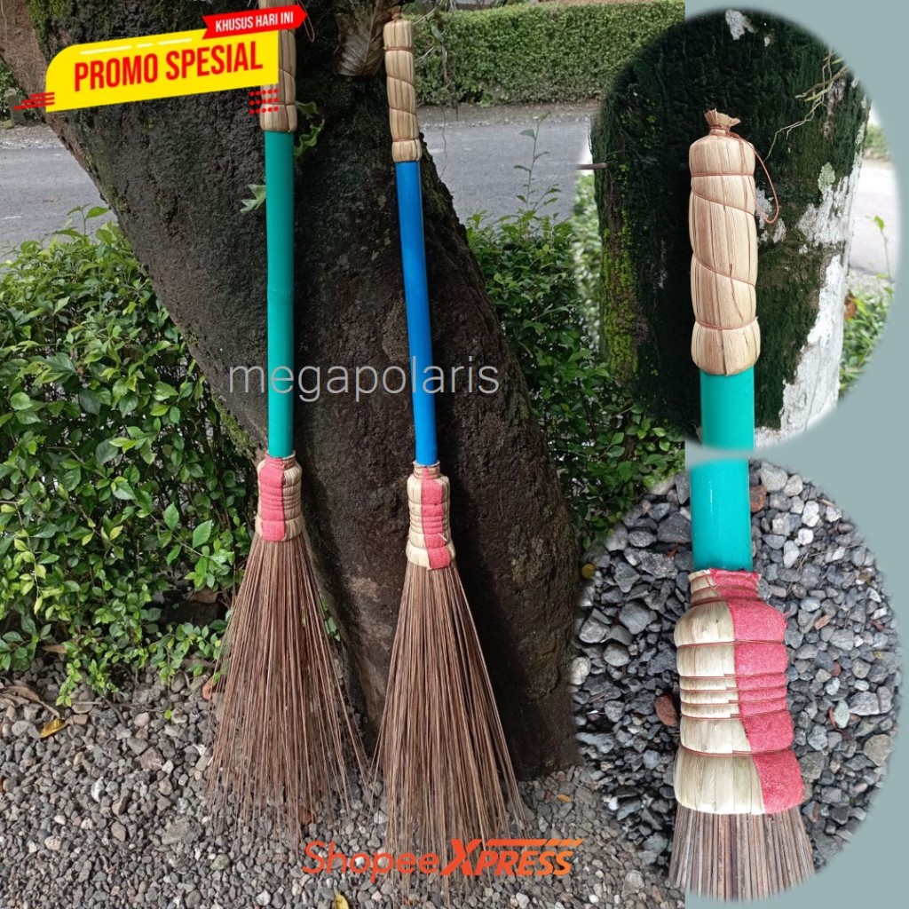 Jual Sapu Lidi tebal Panjang, Sapu Taman Gagang Bambu | Shopee Indonesia