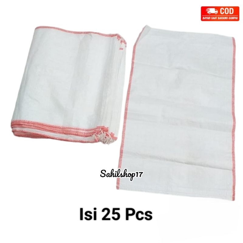 Jual Karung Beras 25 kg Baru Isi 25 Pcs Karung Plastik 45x75 cm Karung ...