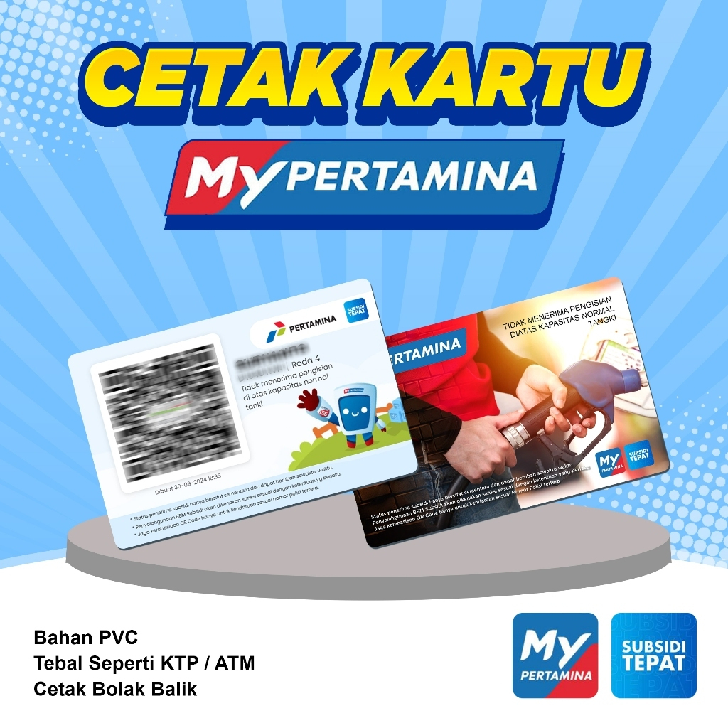 Jual Cetak Kartu Barcode MyPertamina | Bahan Premium | Cetak Kartu PVC ...