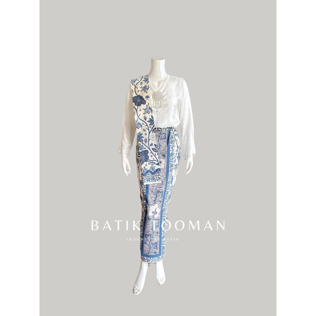 Jual ASTRID Rok Batik Soft Blue Denim Broken White Model Span Instan ...