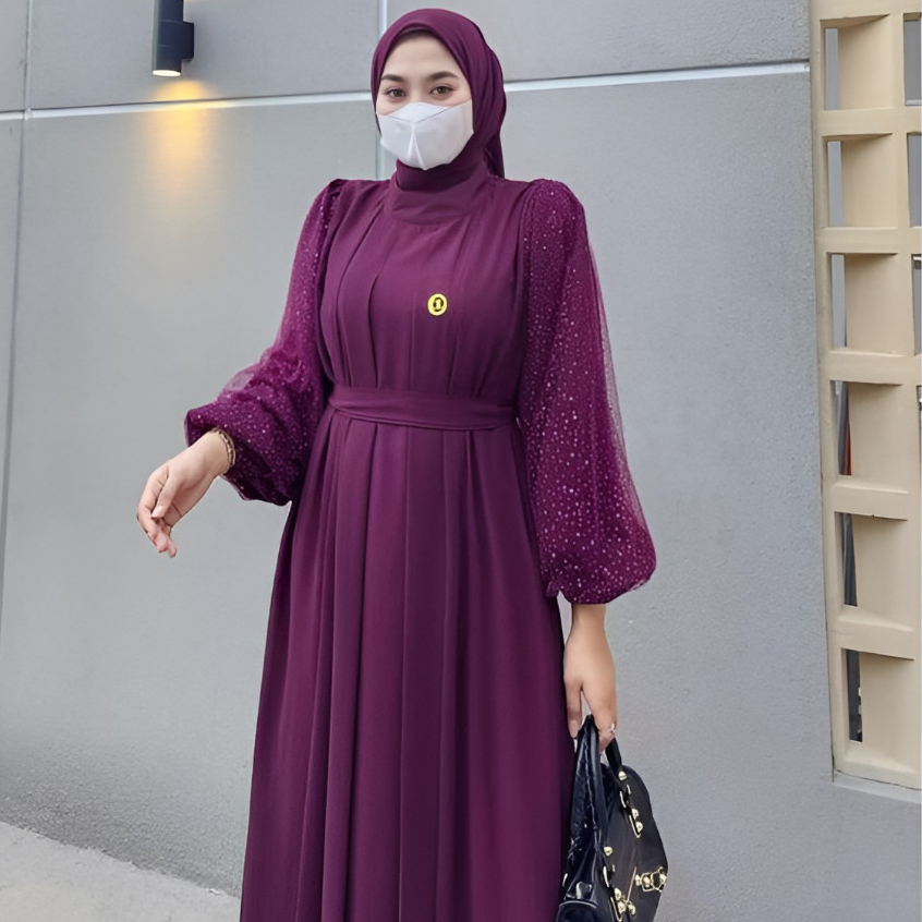 Jual Gamis Lebaran Wanita Muslim Syari Free Hijab Audy Mecca Dress ...