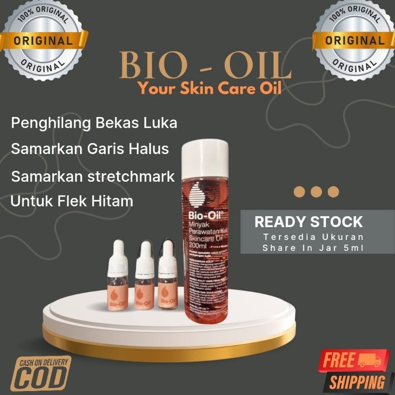 Jual ORIGINAL 100% BIO OIL PENGHILANG BEKAS LUKA STRECHMARK UKURAN 5ML ...