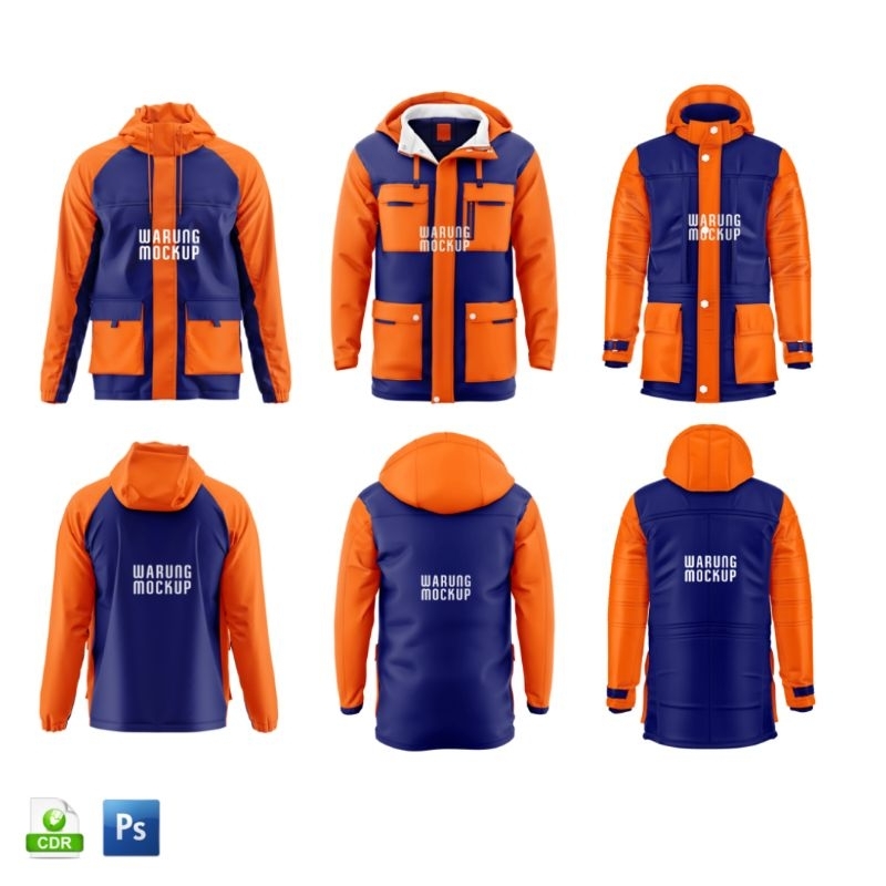 Jual MOCKUP JACKET PARKA - CORELDRAW / TIFF / PSD - SMART EDITABLE 100% | Shopee Indonesia