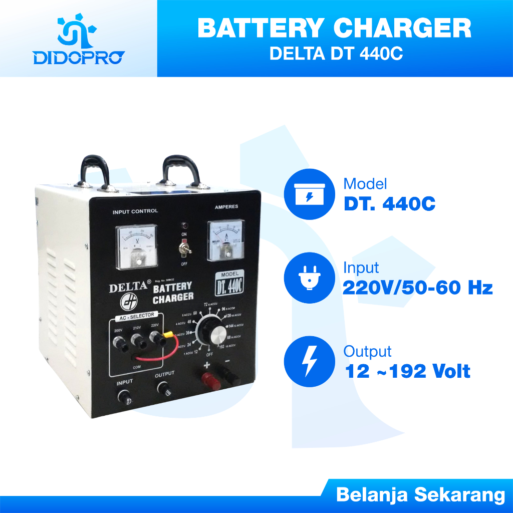 Jual DELTA BATTERY CHARGER CAS AKI DELTA DT440C, 40 AH | Shopee Indonesia