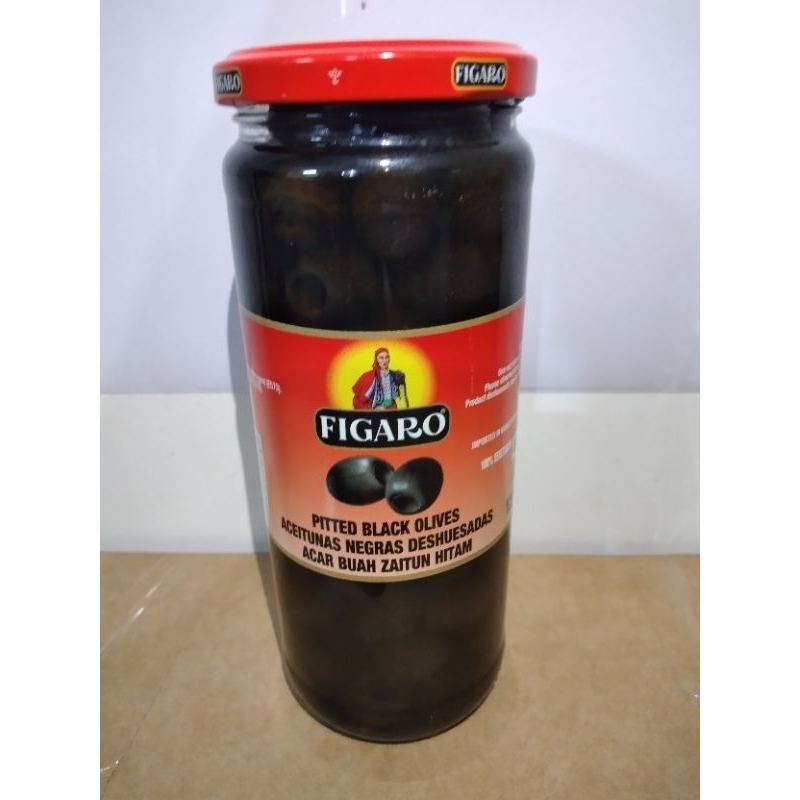 Jual figaro pitted black olives 450 gr [ botol kaca ] bisa instant | Shopee Indonesia