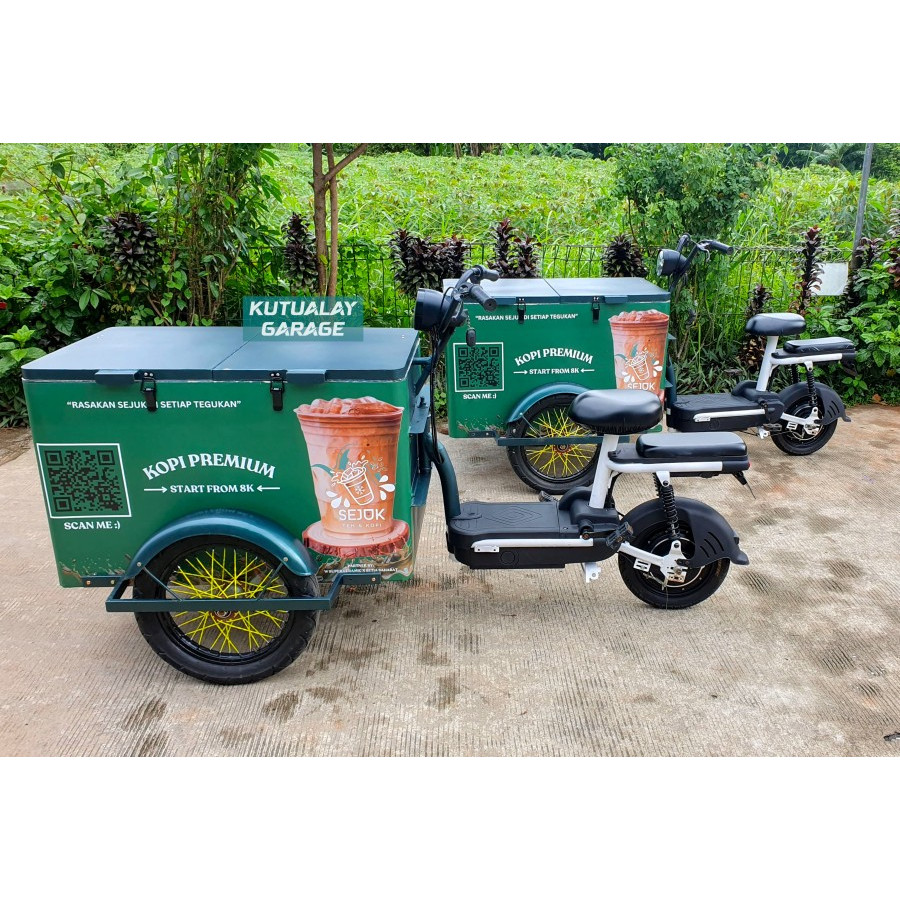 Jual Gerobak Sepeda Kopi Keliling Gowes Full Set 160x60x60 Bisa Custom ...