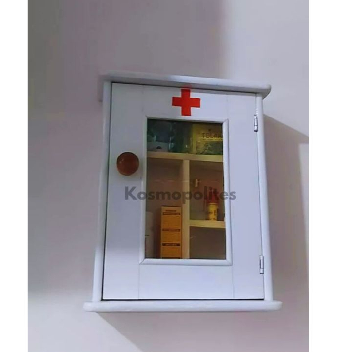 Jual Box Kotak P3k Obat/Tempat obat P3k Kayu Serbaguna/Lemari P3K Kayu ...
