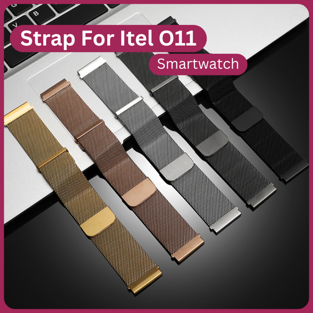 Jual Magnetic Stainless Steel strap for itel smartwatch O11 Quby ISW ...