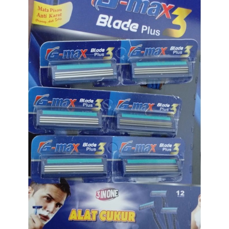 Jual G-MAX BLADE PLUS 3 IN 1 ALAT CUKUR KUMIS JENGGOT 3 MATA PISAU 1 SET 24 PCS | Shopee Indonesia