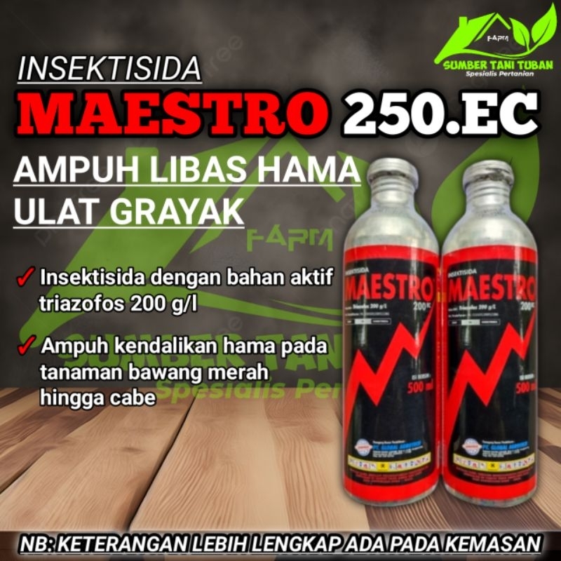 Jual INSEKTISIDA HAMA ULAT GRAYAK MAESTRO 250.EC KEMASAN 500.ML ...