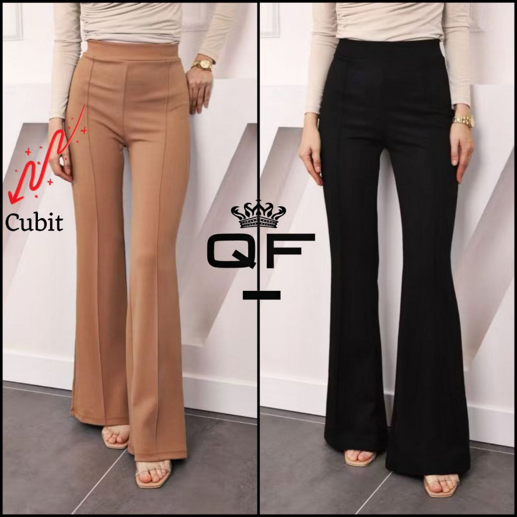 Jual Qfash – (CUTBRAY SCUBA PREMIUM) Celana Fit Flare Pants - Highwaist ...