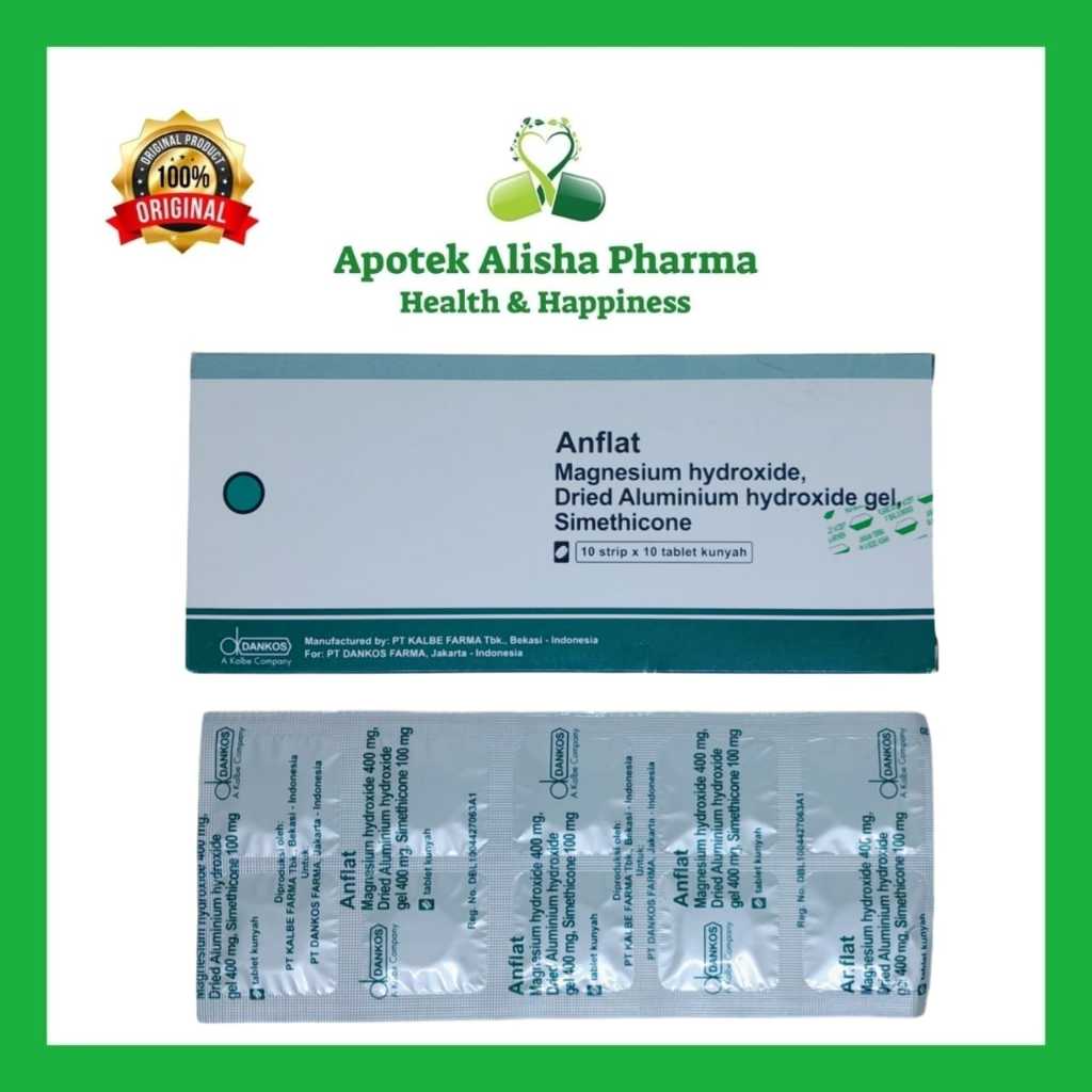 Jual Anflat Tablet Kunyah Box isi 100 / Strip isi 10 Obat Maag dan ...