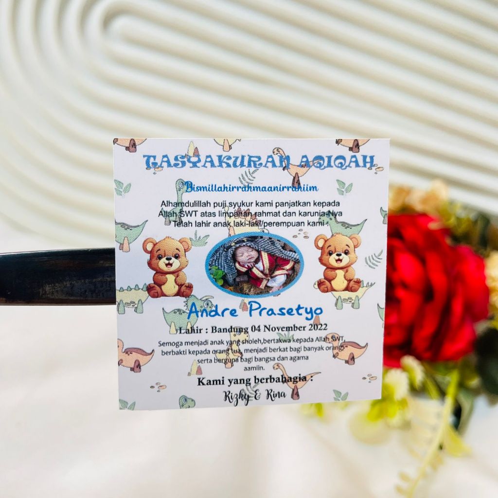 Jual 5-8 Sticker Sykuran Tasyakuran Aqiqah Bayi Threemind Stiker Acara ...