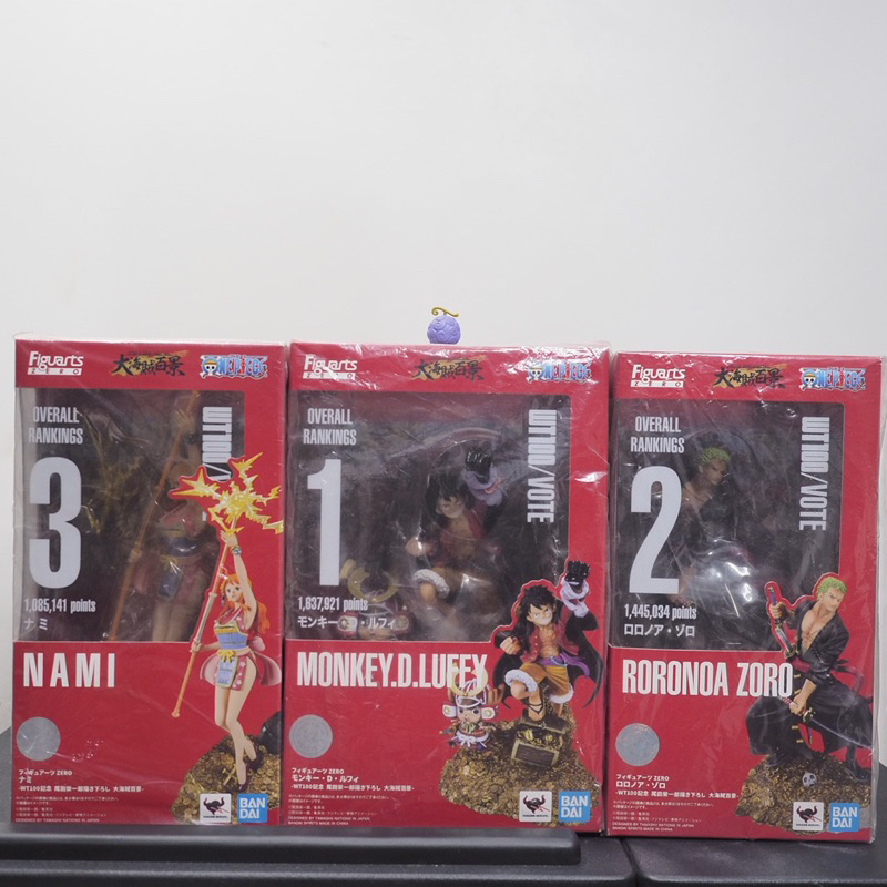 Jual One Piece Set of 3 Figuarts Zero FZO WT100 Monkey D Luffy Roronoa Zoro Nami Bandai Spirits ...