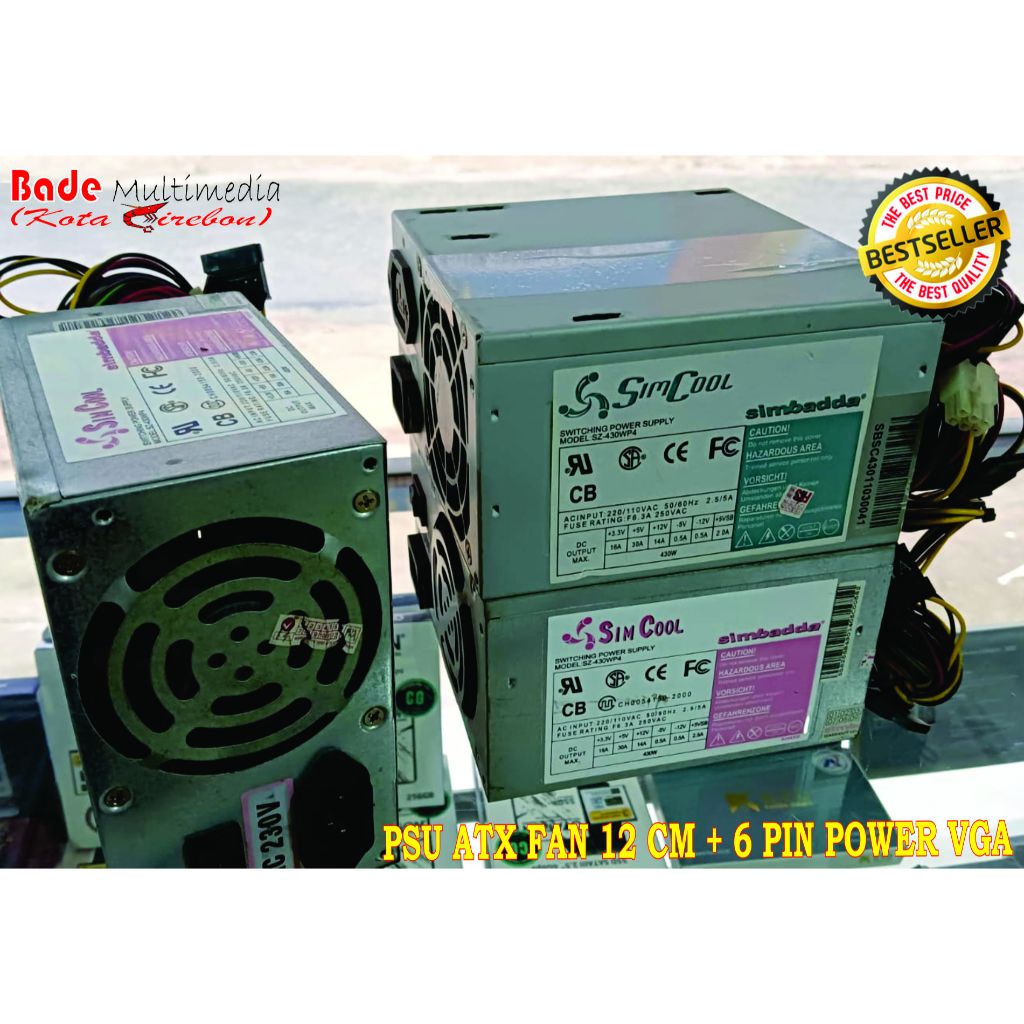 Jual Power Supply PSU ATX 400 450 500 Watt + 6 Pin Power VGA Merek ...