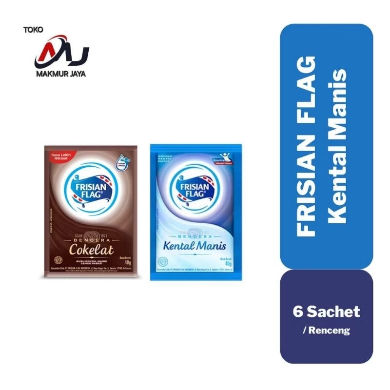 Jual SKM Sachet Frisian Flag Coklat/Putih 6pcs(40gr) | Shopee Indonesia