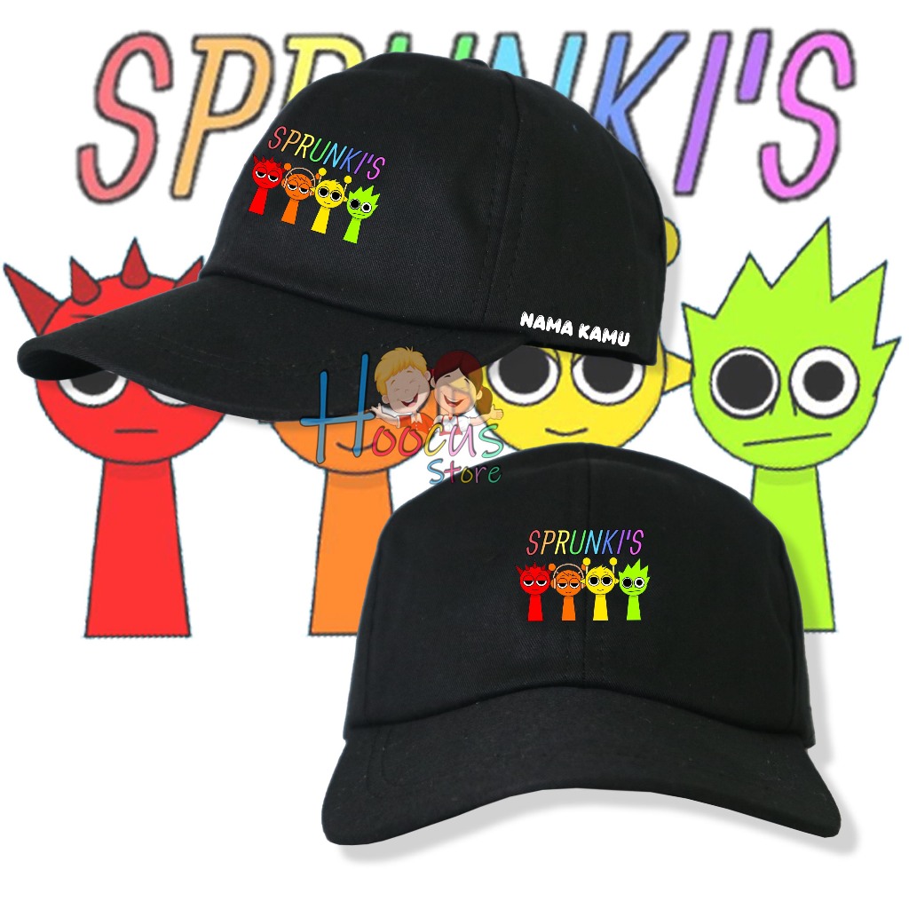 Jual Topi Anak Karakter Sprunki Incredibox Raddy Oren Simon / Topi ...