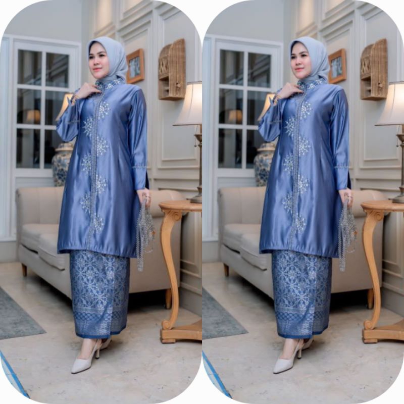 Jual SETELAN KEBAYA KURUNG ZIG ZAG PAYET // SET BAJU KURUNG MELAYU // KEBAYA TAFETA PAYET ...