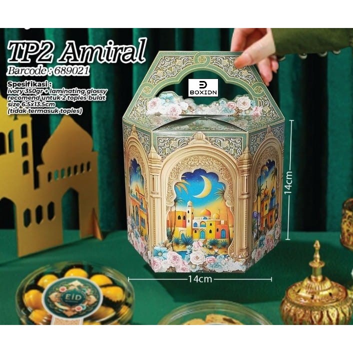 Jual BROWN Box Lebaran 2 Toples 500gr Box Lebaran Cookies Box Lebaran ...