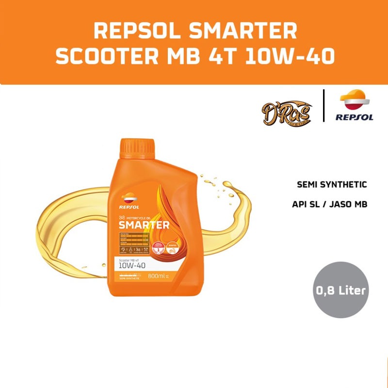 Jual Oli Motor Repsol Smarter Scooter MB 4T 10W-40 800ML | Shopee Indonesia