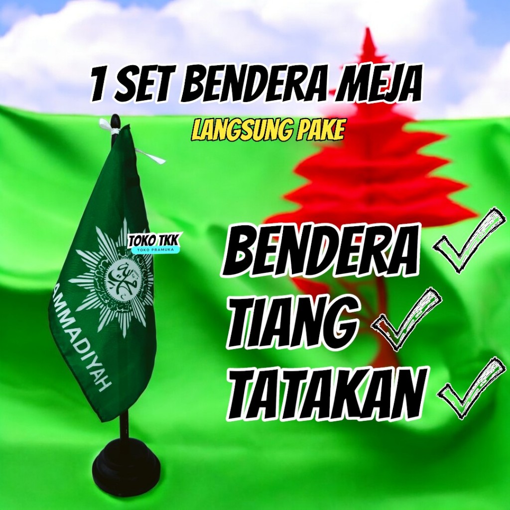 Jual Bendera meja muhammadiyah (1set) | Shopee Indonesia