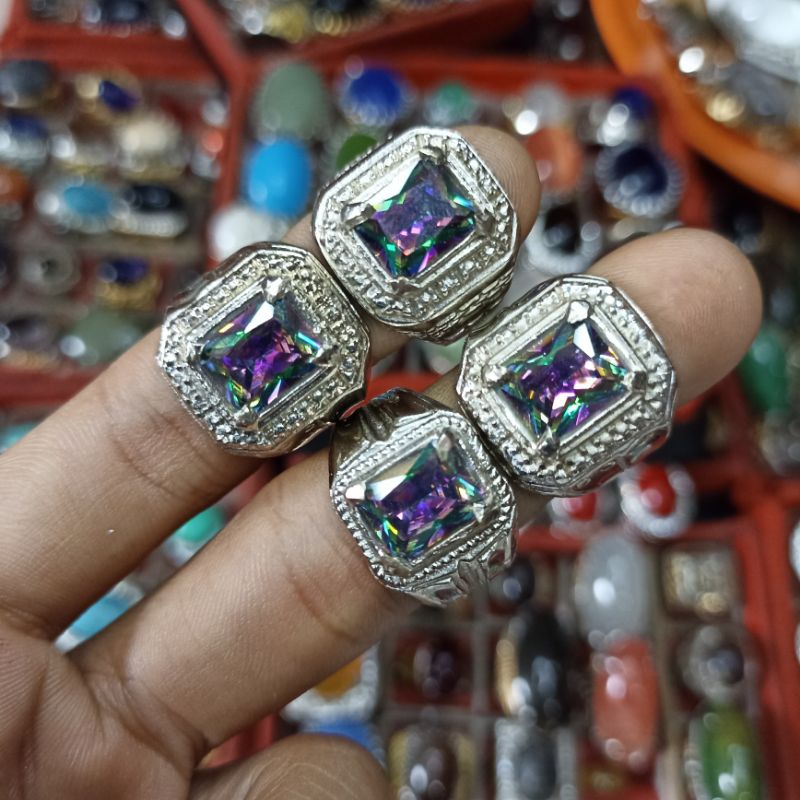 Jual cincin batu Permata mistik quard size kantor cutting octagon ring ...