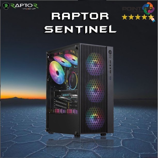 Jual Casing PC Power Up Raptor Sentinel Mid Tower ATX With 3 Fan Case ...
