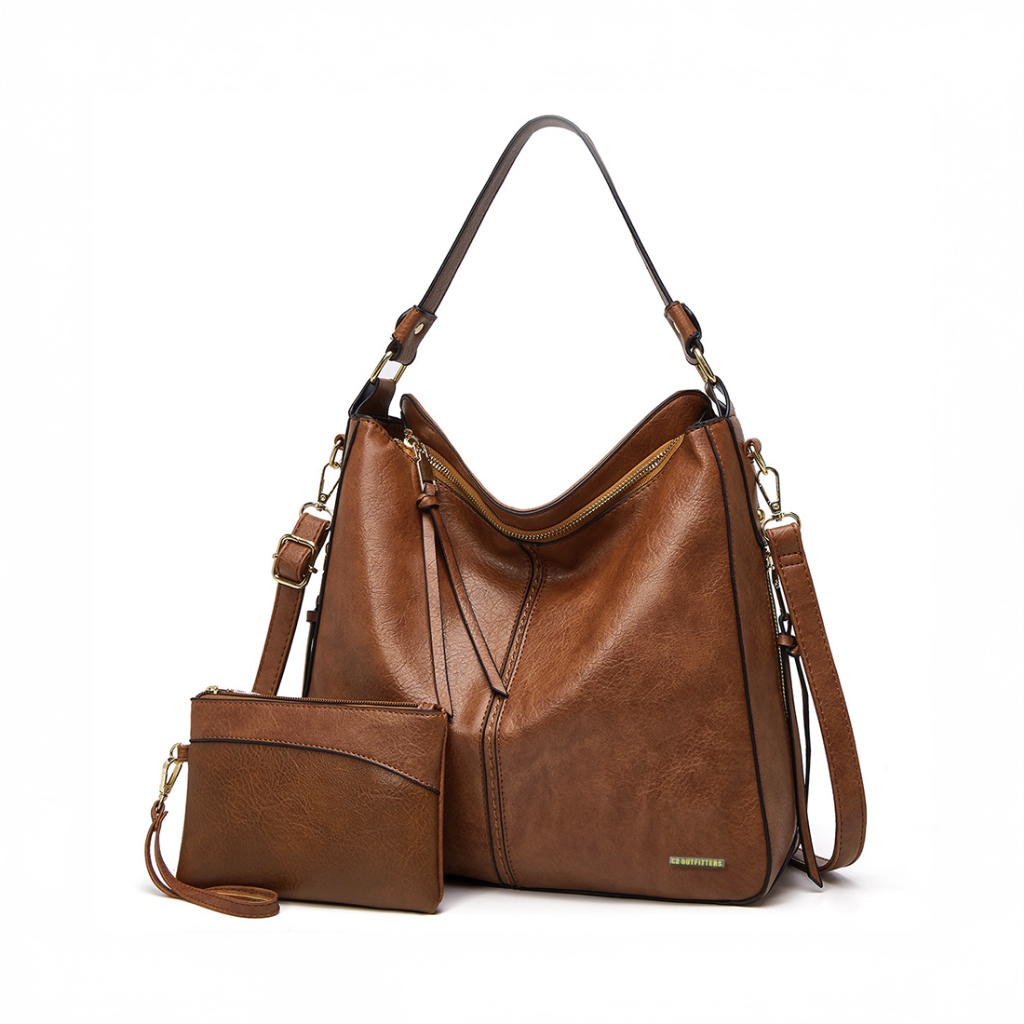 Jual C2 Eshania Brown 2-in-1 Hobo Shoulder Bag - Tas Hobo 2-in-1 Wanita ...