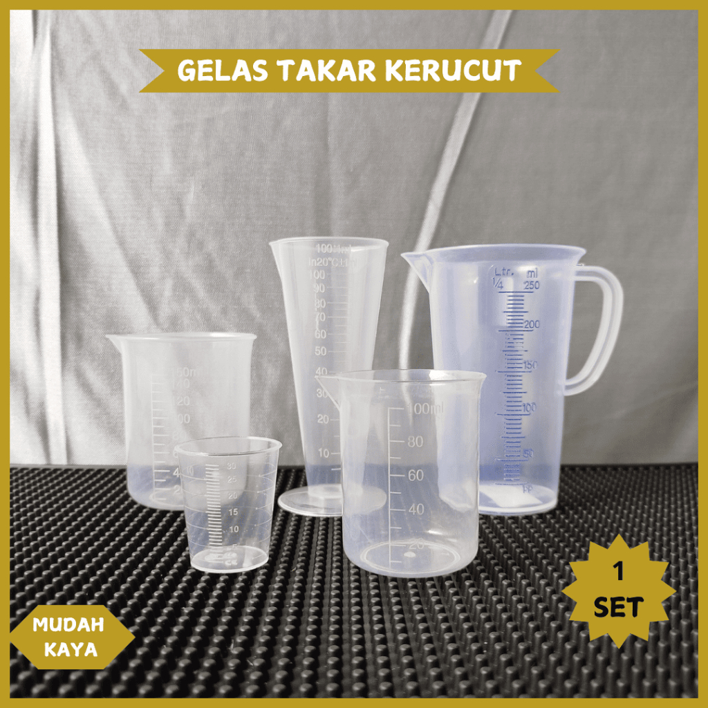 Jual GELAS TAKAR 1 SET 30ml 50ml 100ml 150ml 250ml | GELAS UKUR ...