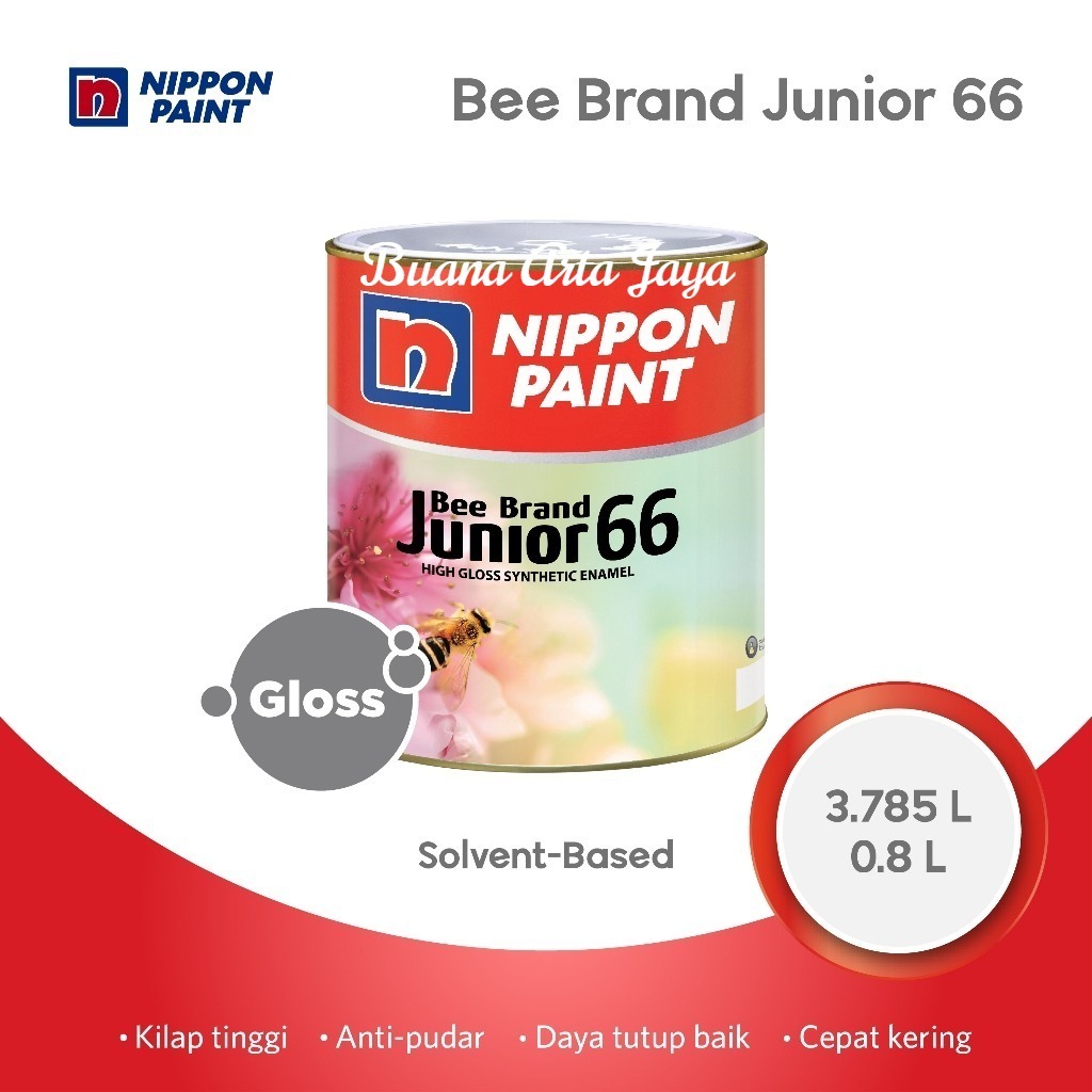 Jual Nippon Paint Bee Brand Junior 66 Cat Kayu Besi Warna Ready Mix - 0,8 Liter | Shopee Indonesia