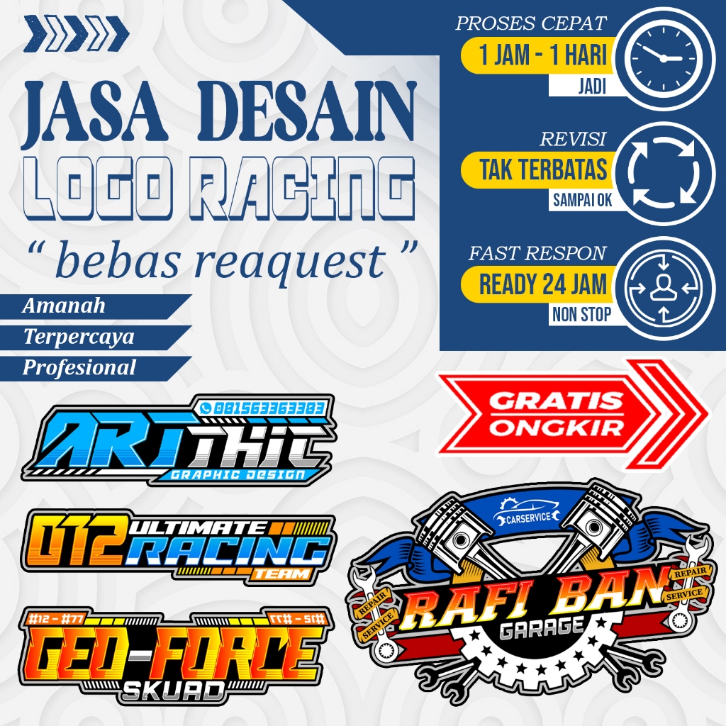 Jual Jasa desain logo stiker costume teks racing | Shopee Indonesia