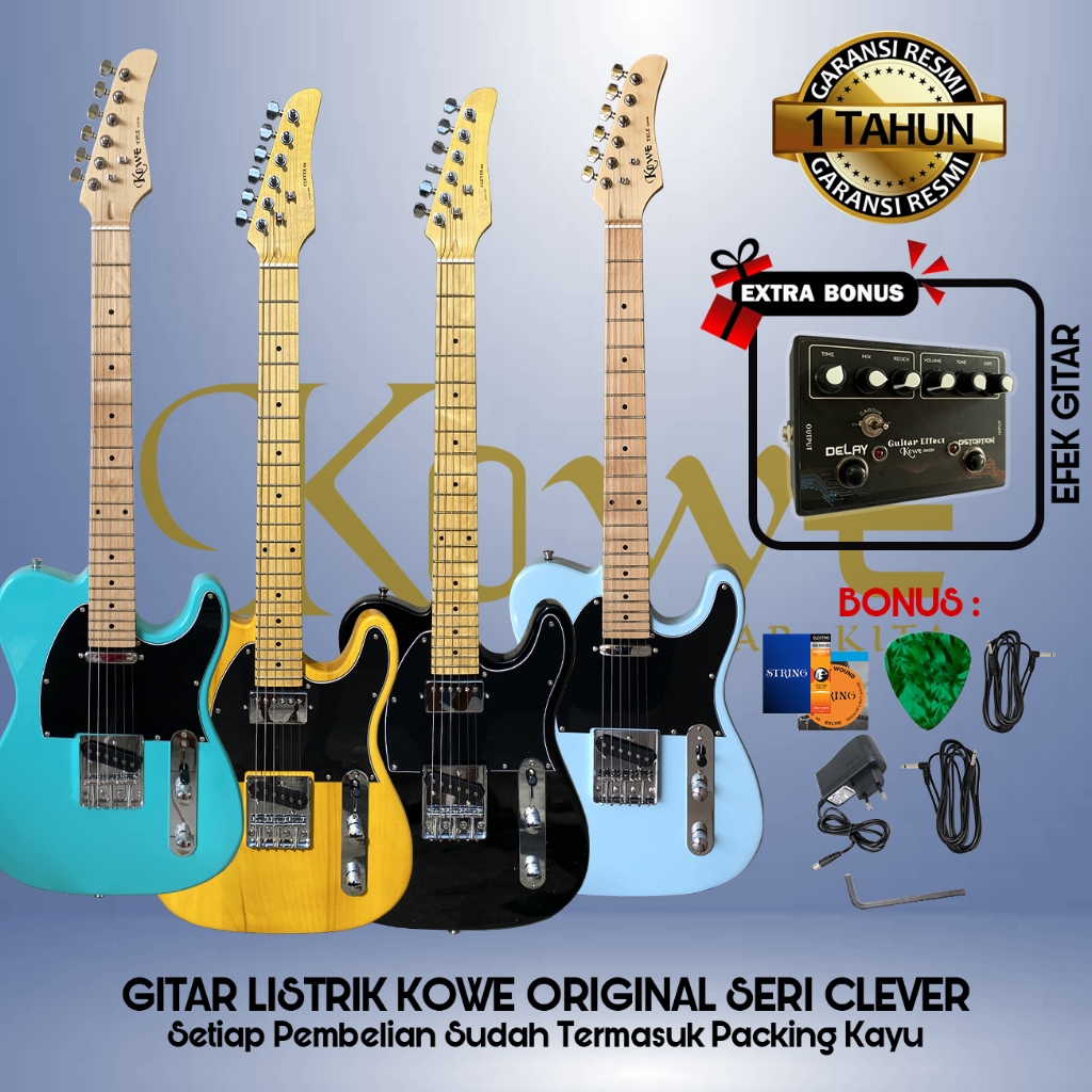Jual Gitar Elektrik merk Kowe Original Seri Clever model Tele Free EFEK ...
