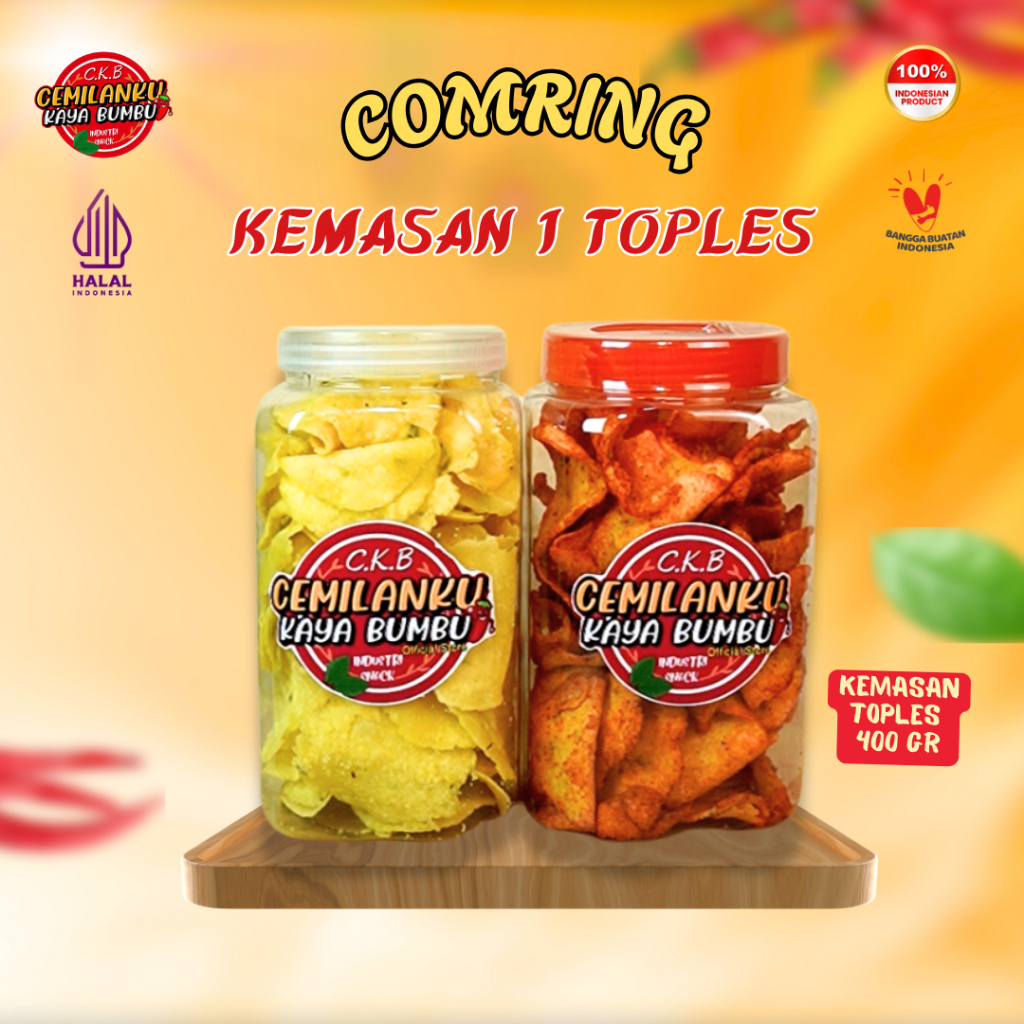 Jual 1 Toples Kecimpring Singkong Bawang Daun, Comring, Rasa Original ...