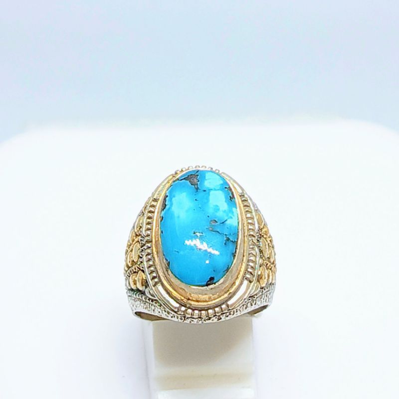 Jual Cincin Natural Pirus Persia (Turquoise) | Shopee Indonesia