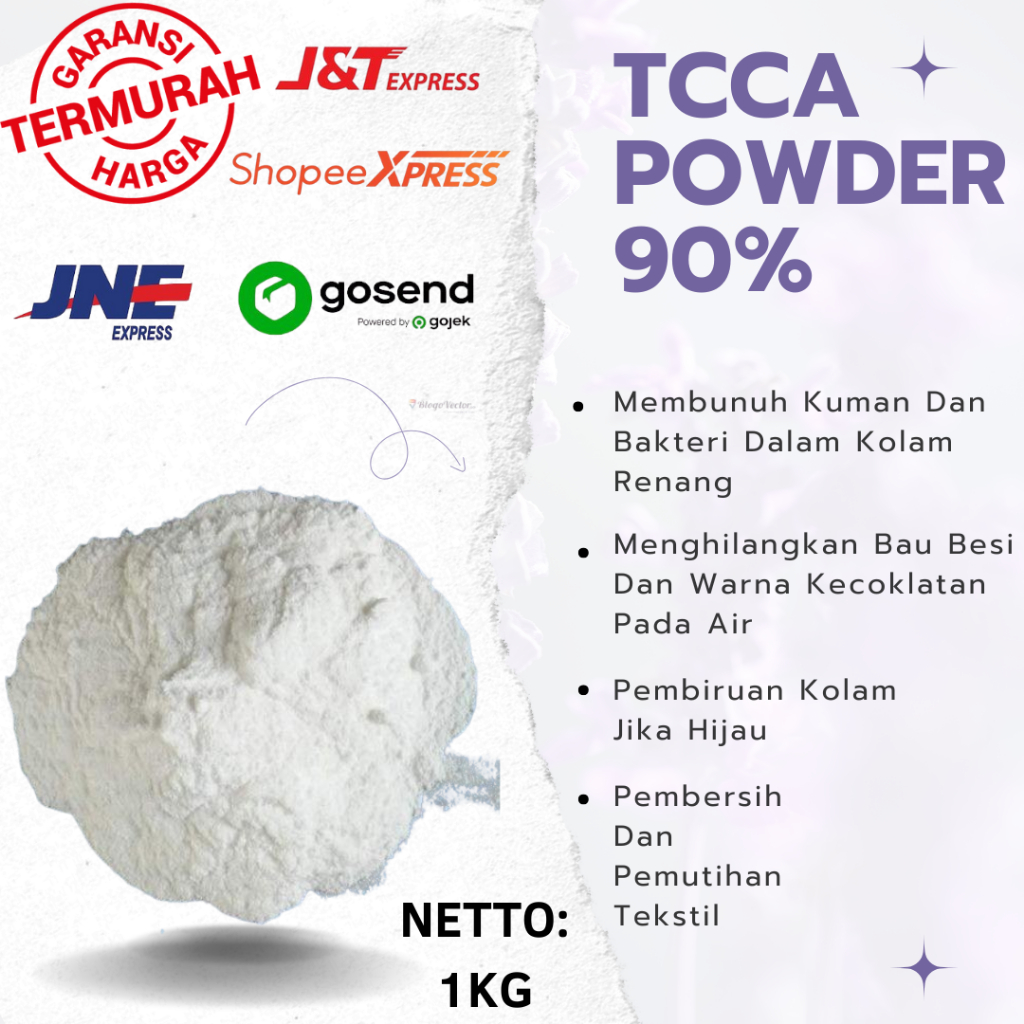 Jual TCCA POWDER 90% /PENJERNIH AIR KOLAM/1 KG | Shopee Indonesia