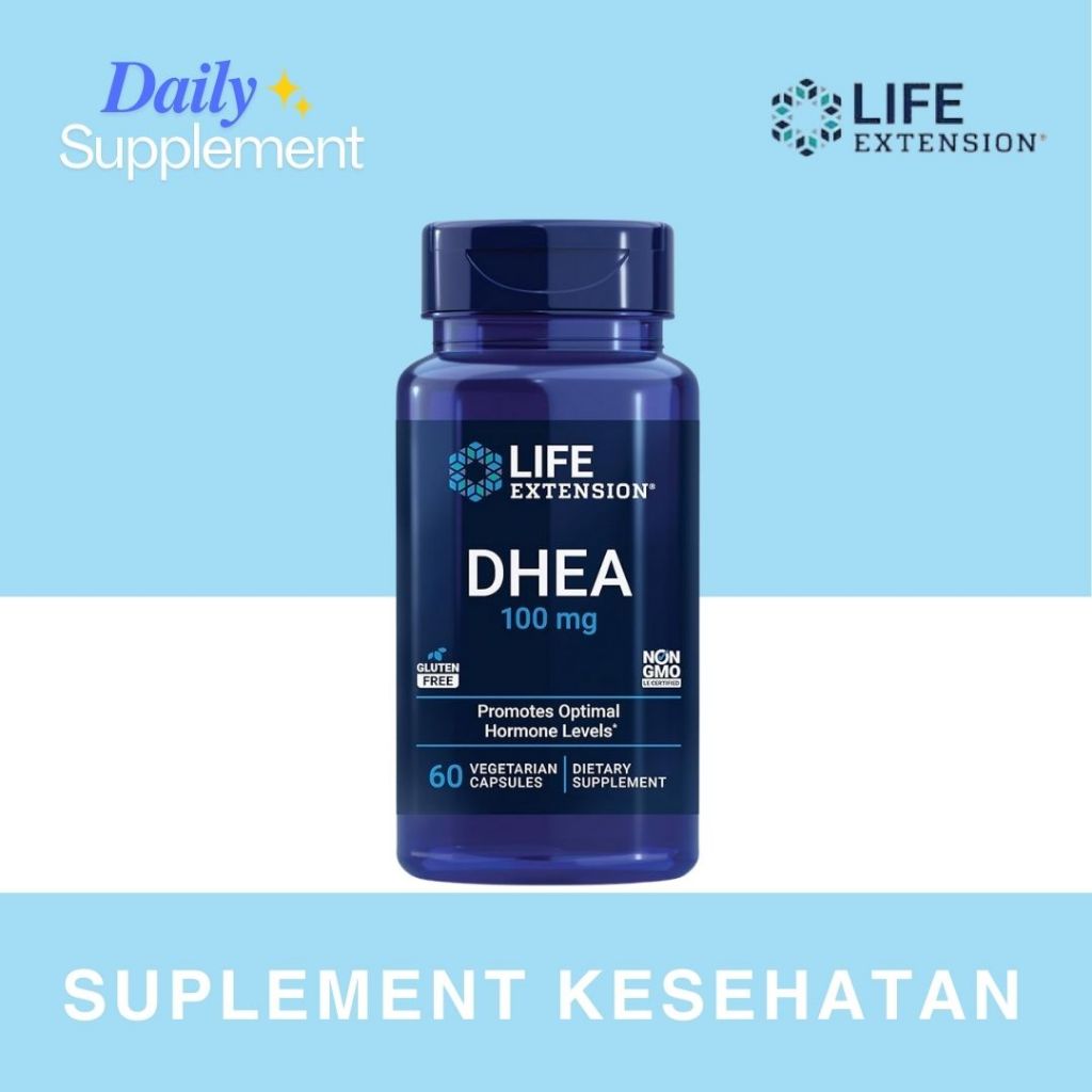 Jual Life Extension DHEA Dehydroepiandrosterone 100 mg - 60 Capsules, Non-GMO, Gluten-Free ...