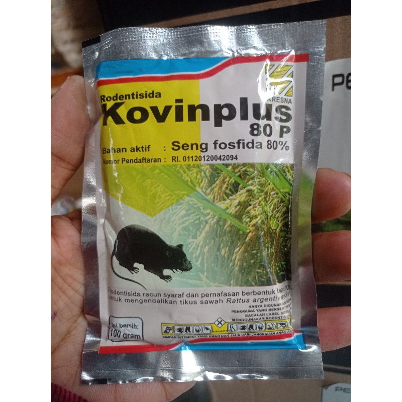 Jual KOVINPLUS 80 P - 100 GRAM - RODENTISIDA SENG FOSFIDA 80% | Shopee ...