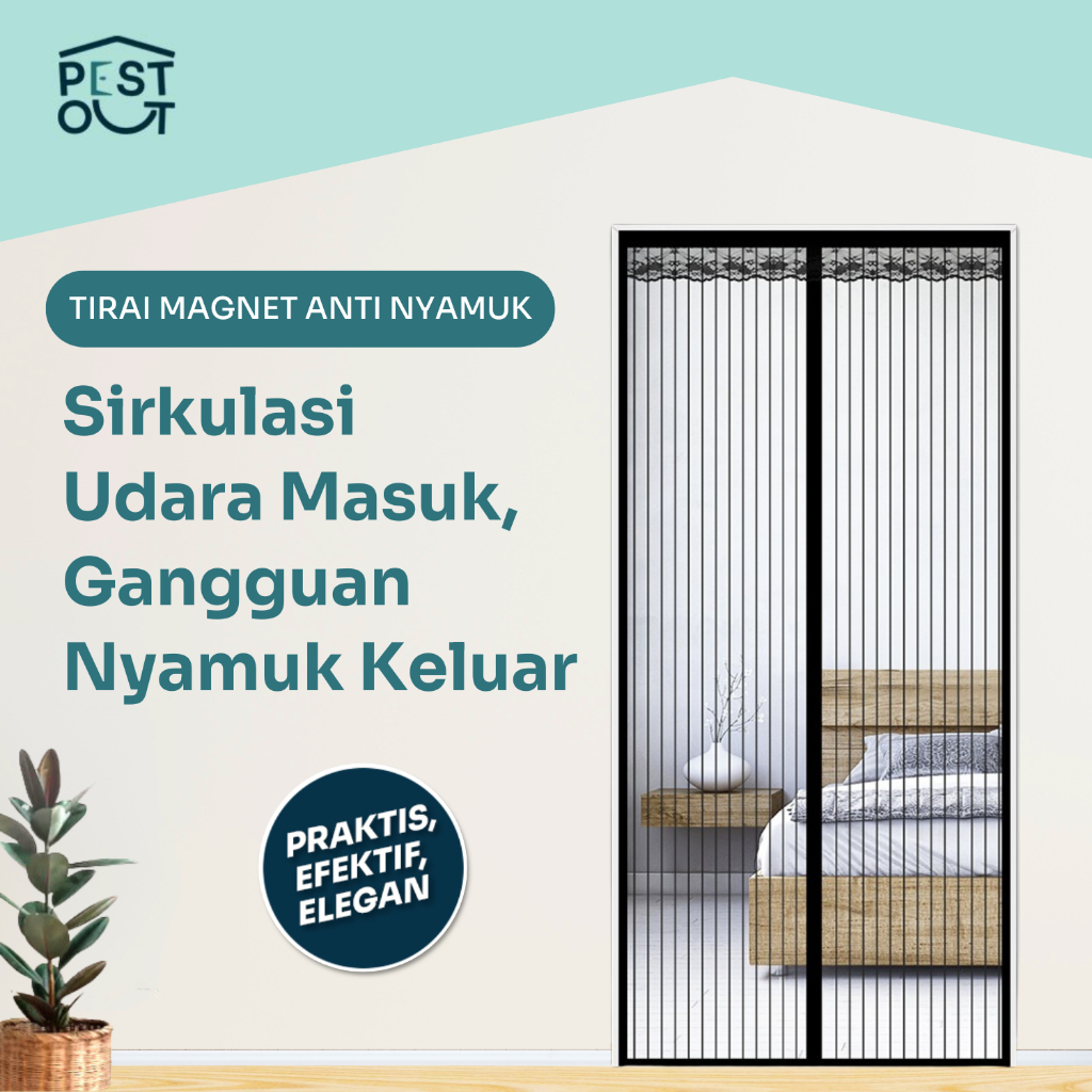 Jual Tirai Pintu Anti Nyamuk Tirai Pintu Polos Jaring Polyester Ekstra ...